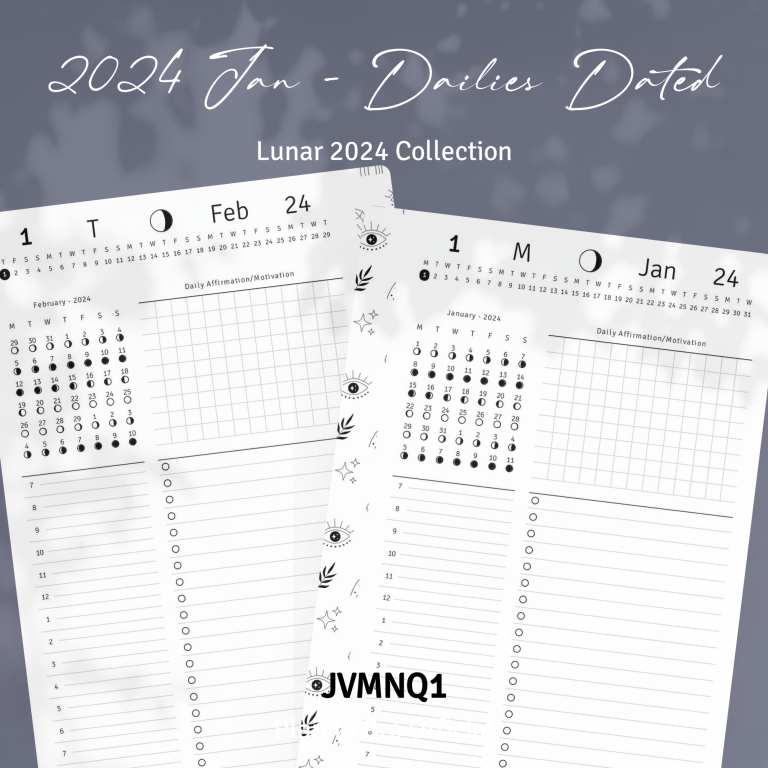 Daily planner (Dated) - Celestial Lunar - Planify Pro