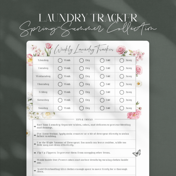 Laundry Tracker - The Spring Summer Bloom - Planify Pro
