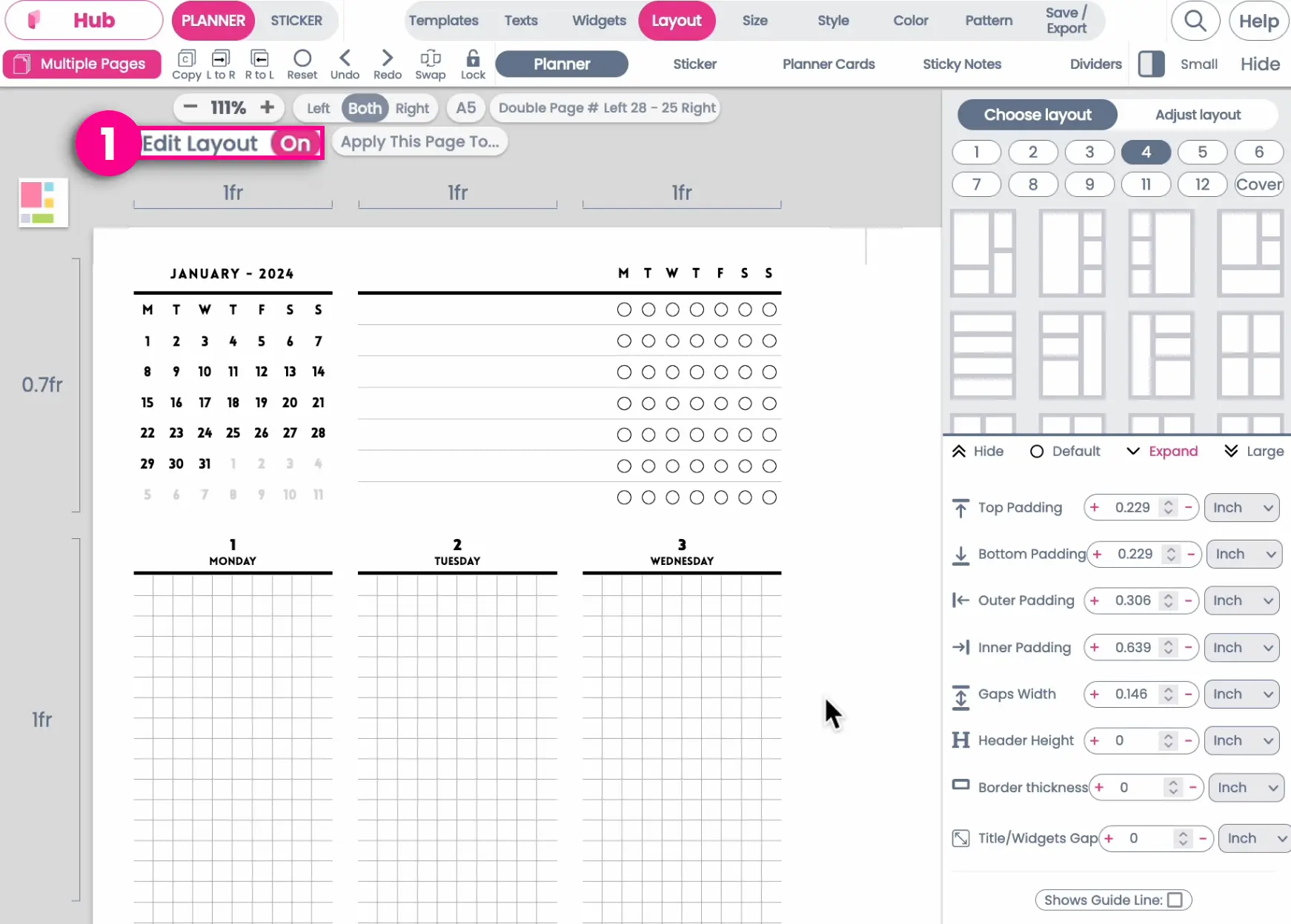 How to Resize a Page or Select a Planner Size - Planify Pro