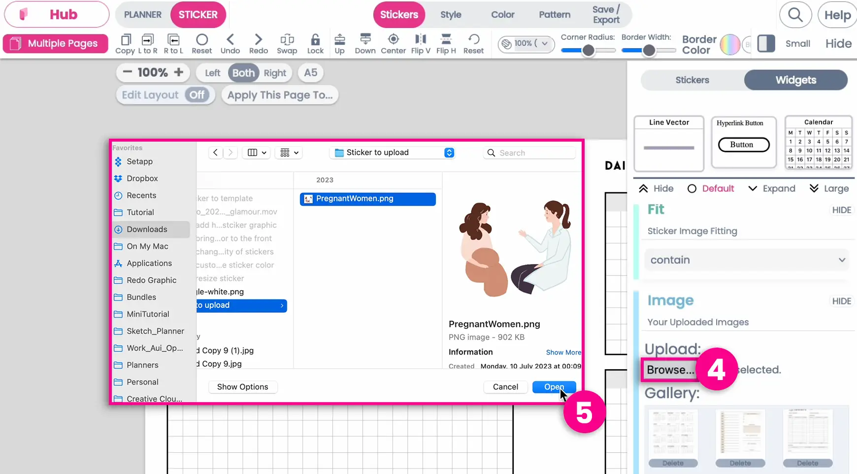 Upload My Own Stickers Graphics - Planify Pro