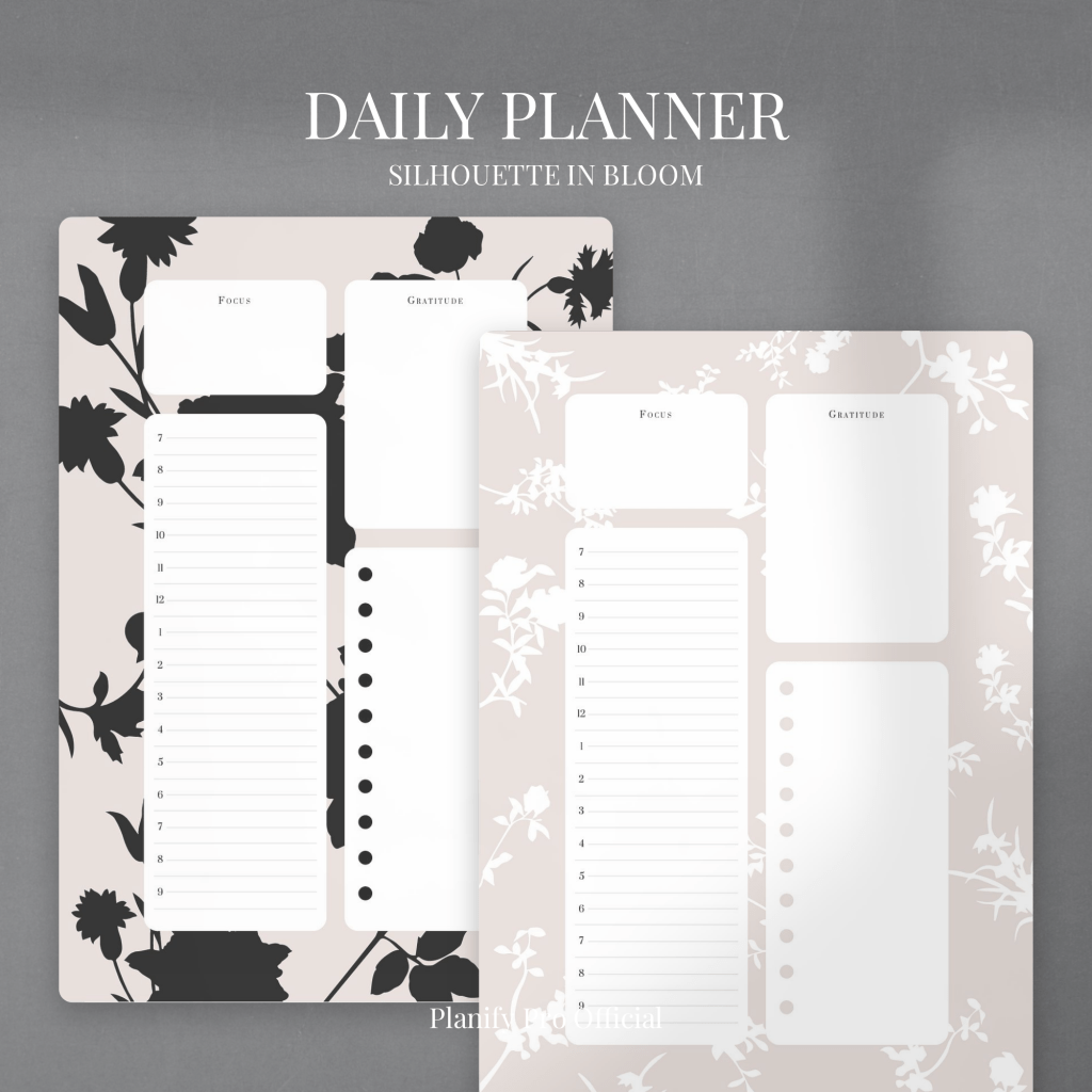 Daily Planner - Silhouette in Bloom - Planify Pro