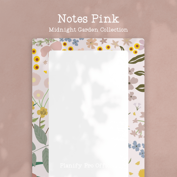 Blank Notes Pink - Midnight Garden - Planify Pro