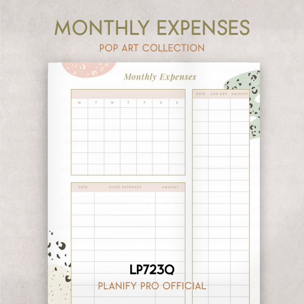 Monthly Expense Tracker - Pop Art - Planify Pro