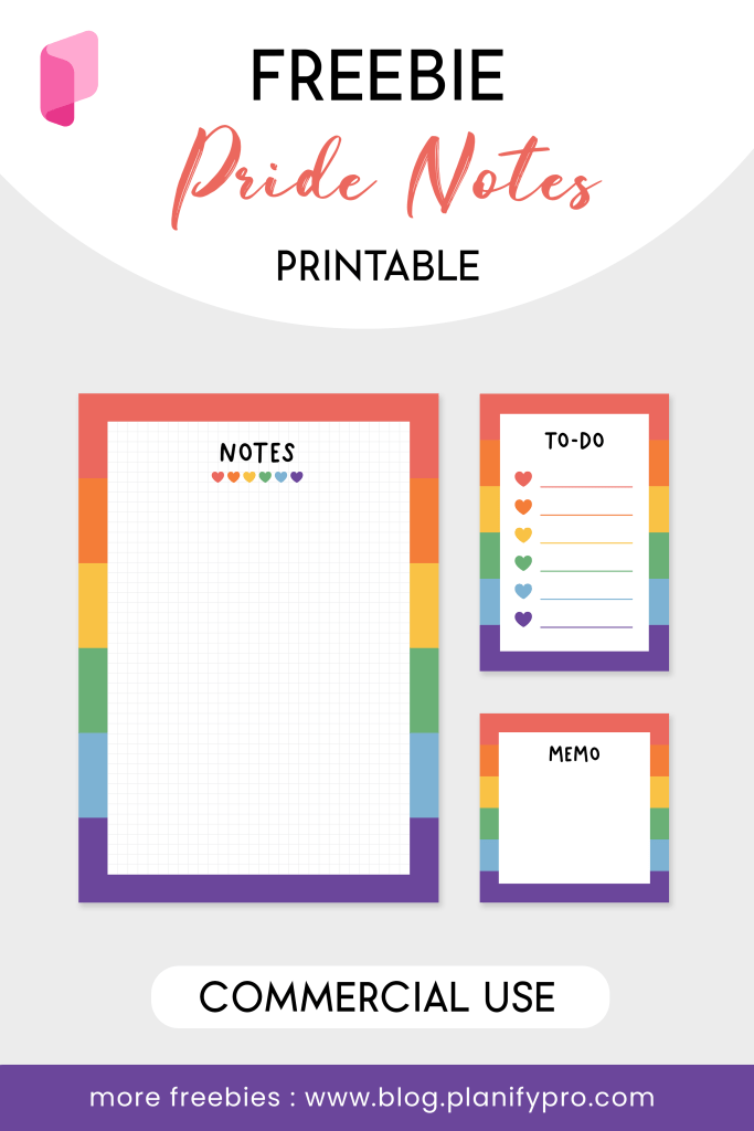 Free Planner - Freebie Pride Notes