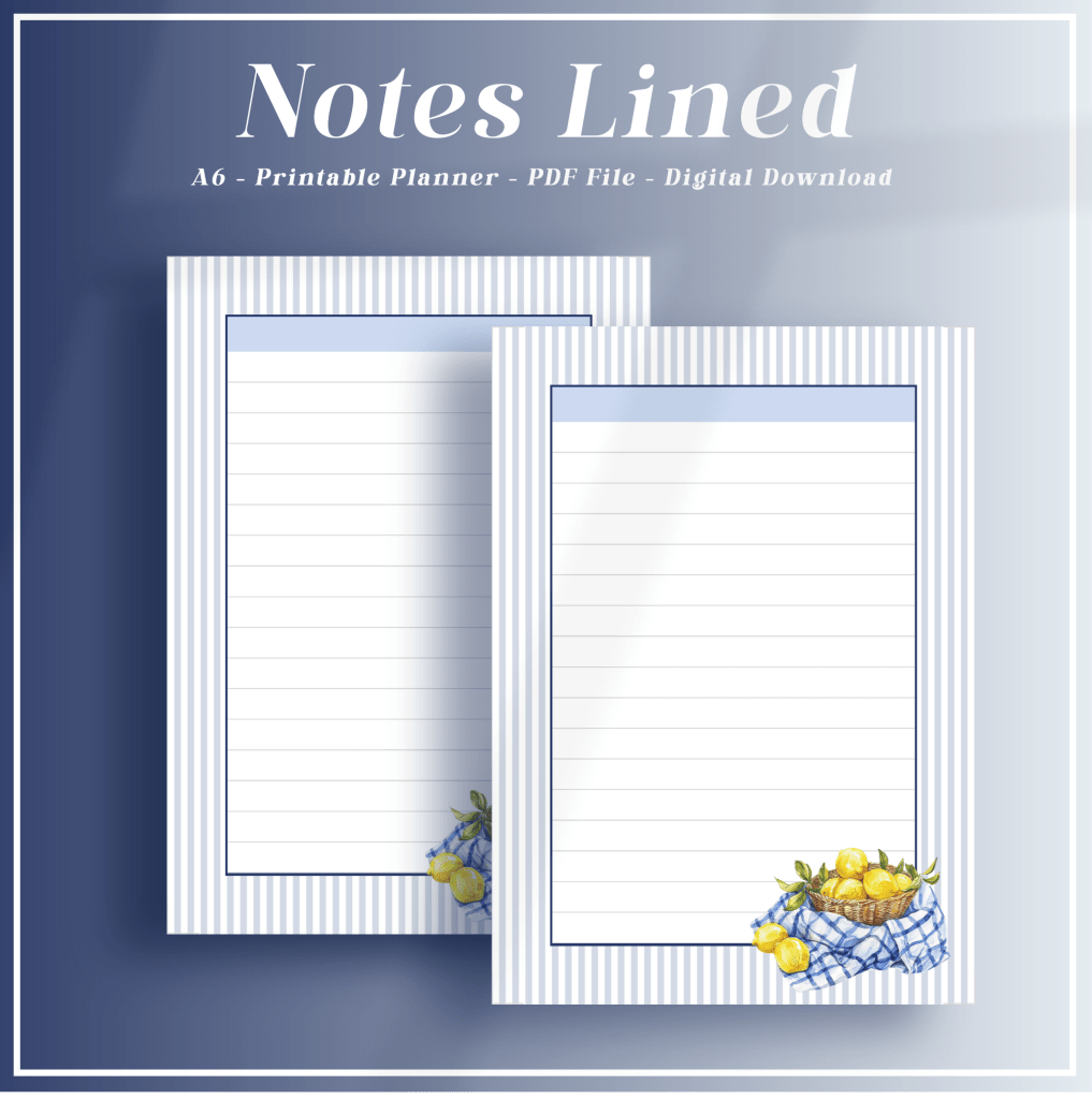 Lined Notepad - Mediterranean Summer - Planify Pro