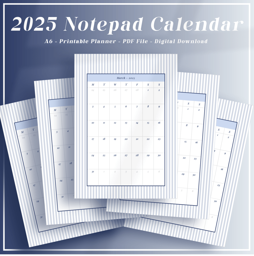 Notepad Calendar 2025 - Mediterranean Summer - Planify Pro