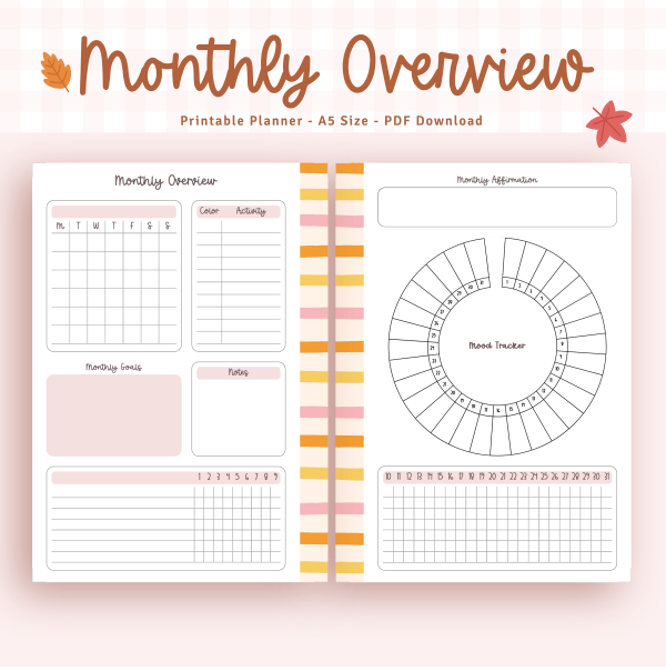 Monthly Overview - Hello Fall - Planify Pro