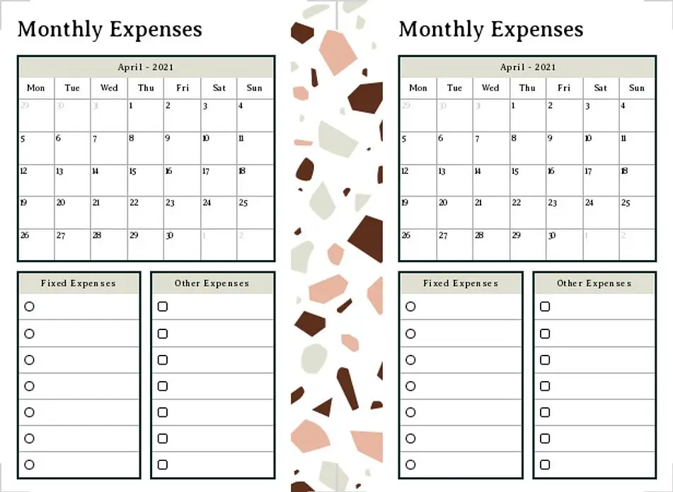 Monthly Expense - Abstract Pattern - Planify Pro