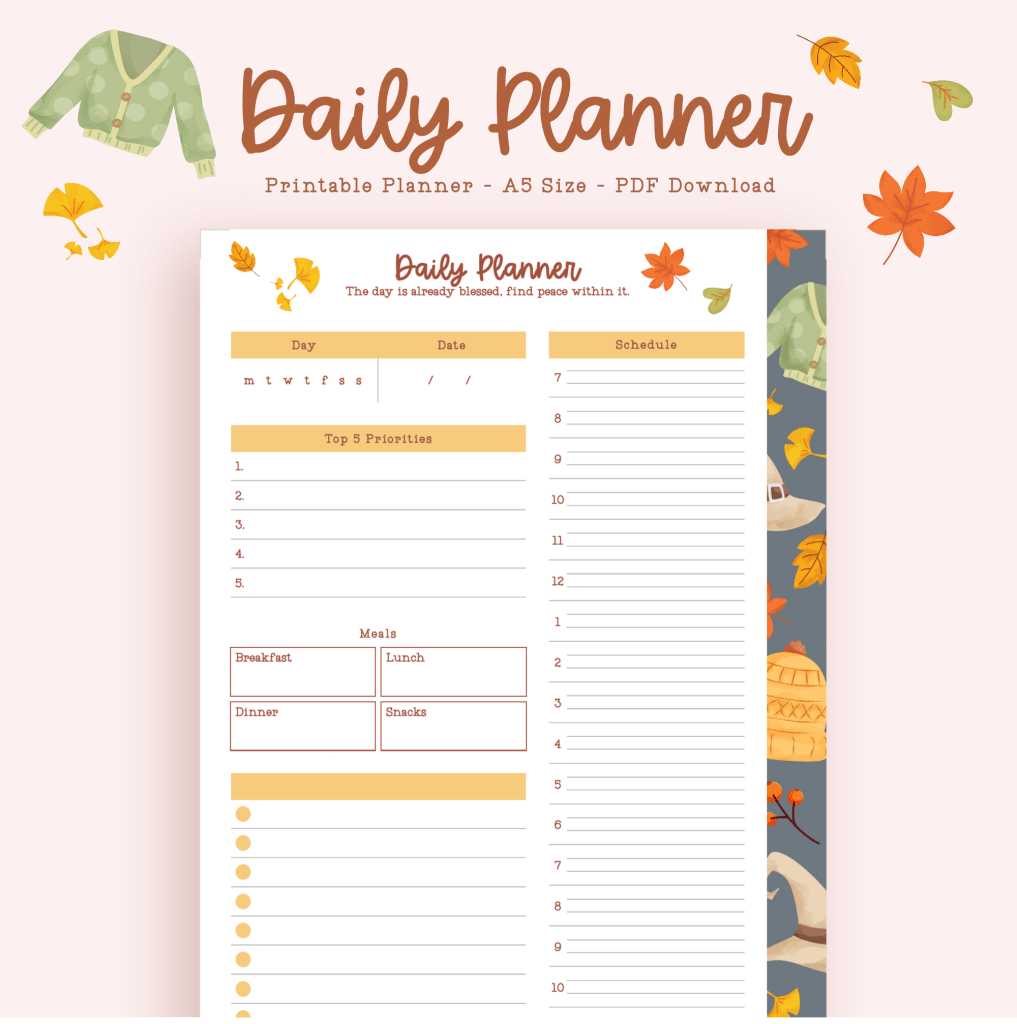 Daily Planner - Cozy Fall - Planify Pro