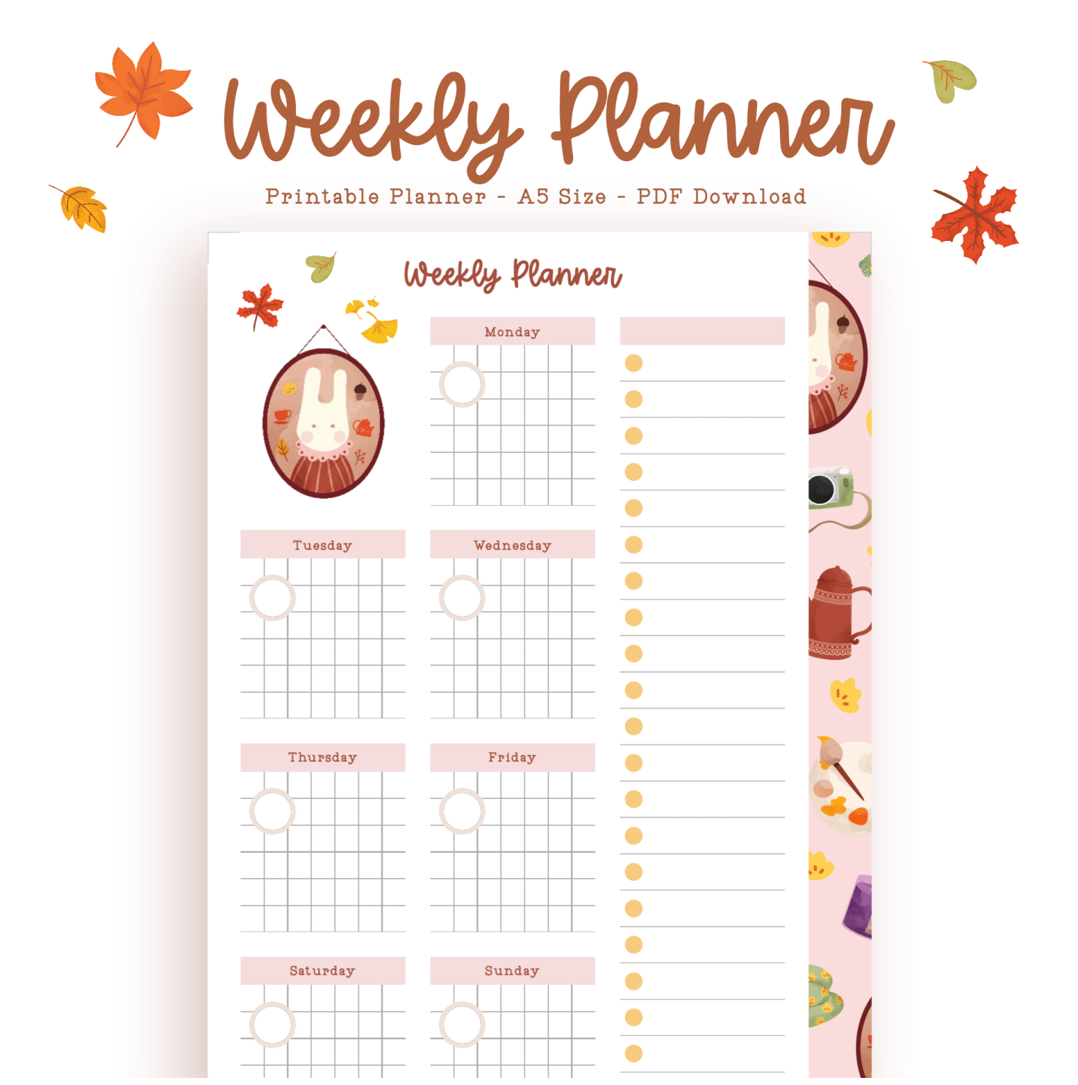 Weekly Planner - Cozy Fall - Planify Pro