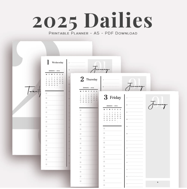Daily planner 2025 - Minimal Collection - Planify Pro