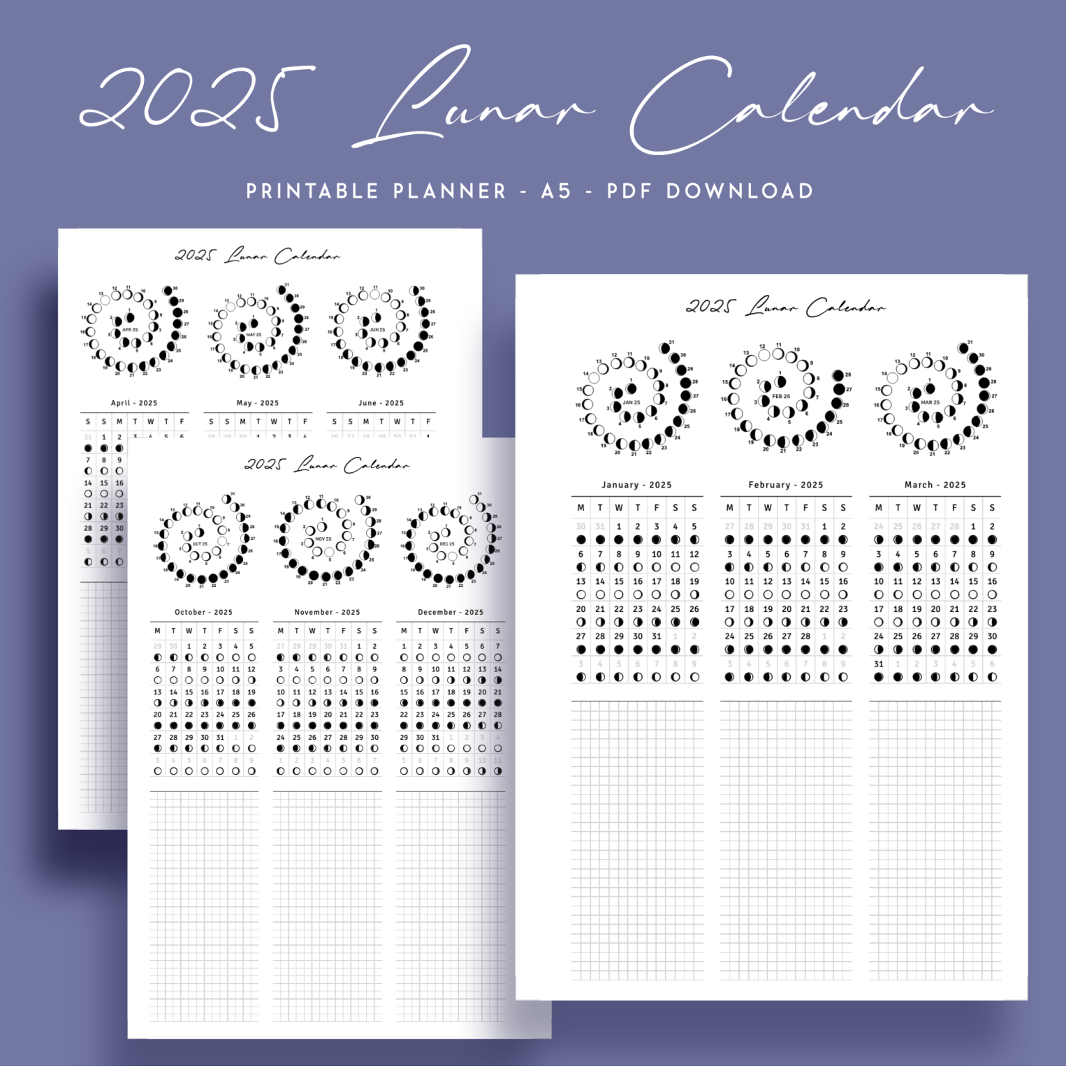 Add a Lunar Calendar to Your Planner Shop - Planify Pro
