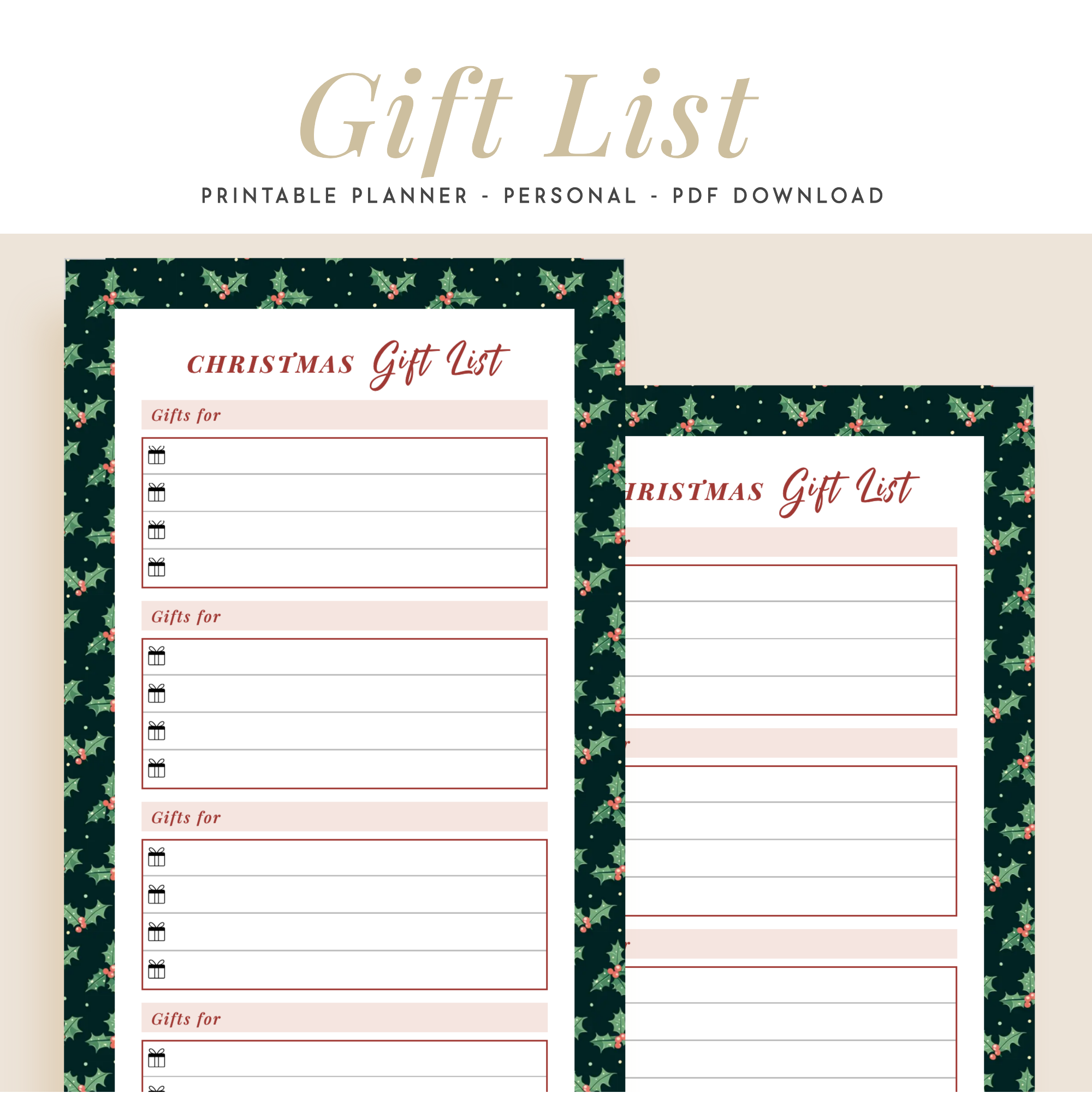 Gift List - Winter Story - Planify Pro