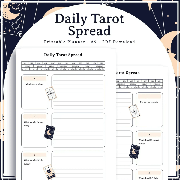Daily Tarot Spread - Celestial Boho - Planify Pro