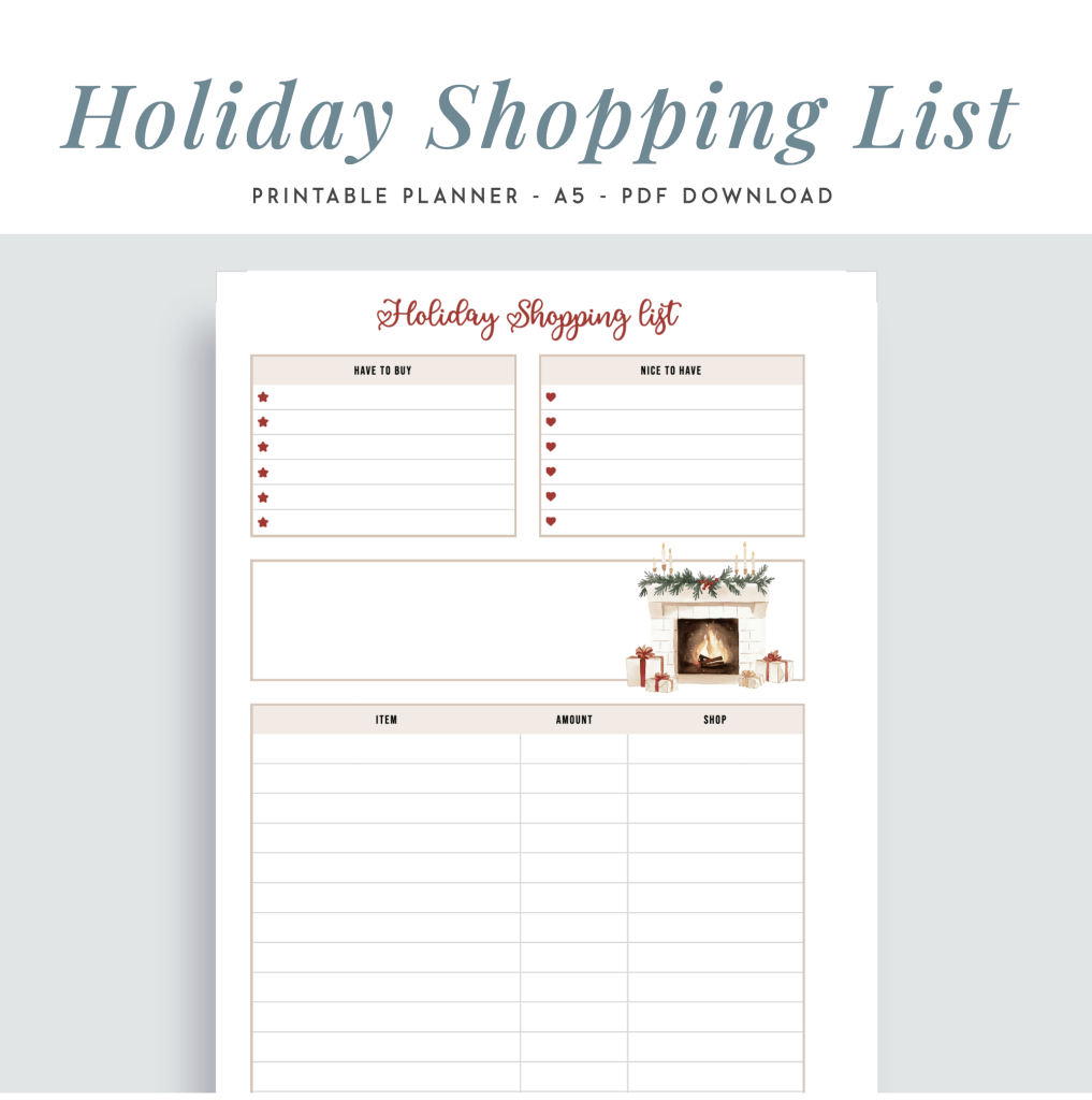 Holiday Shopping List - Winter Story - Planify Pro