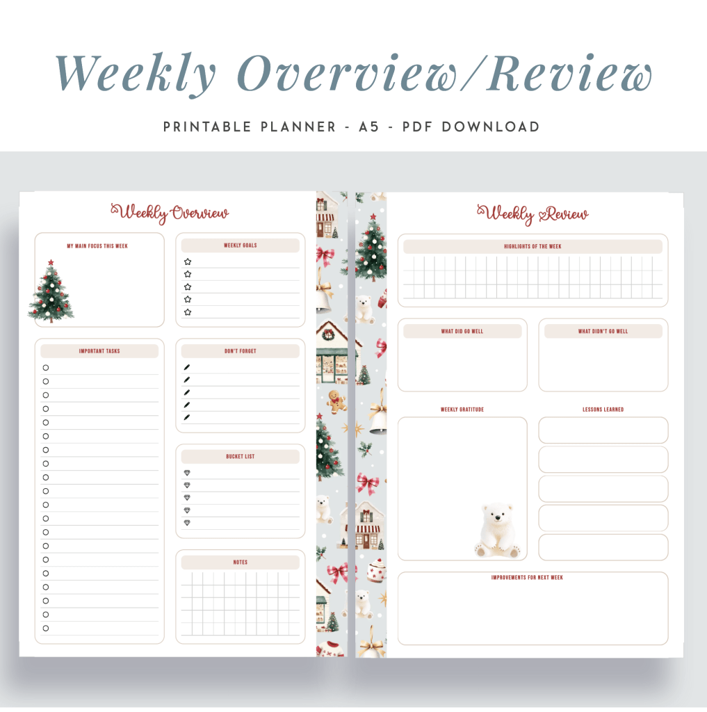 Weekly Overview/Review - Winter Story - Planify Pro