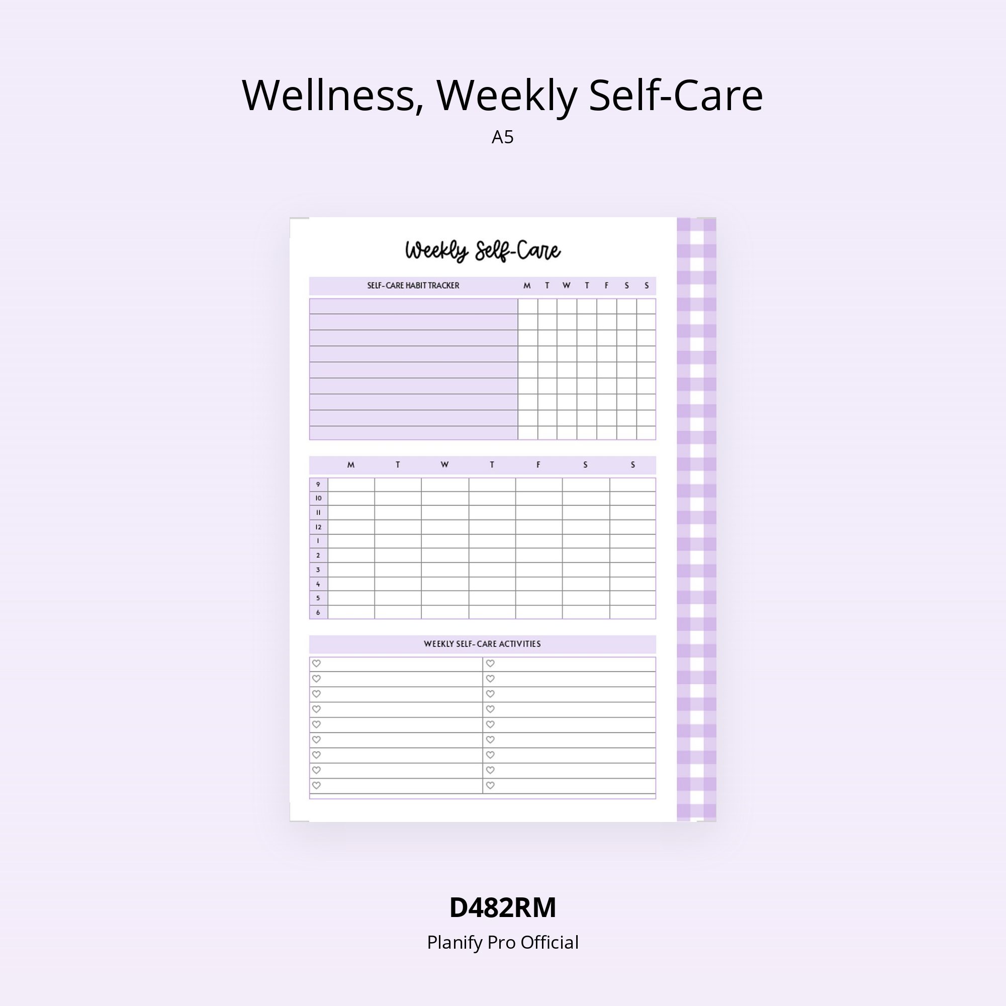 Wellness - Weekly Self-care - Planify Pro