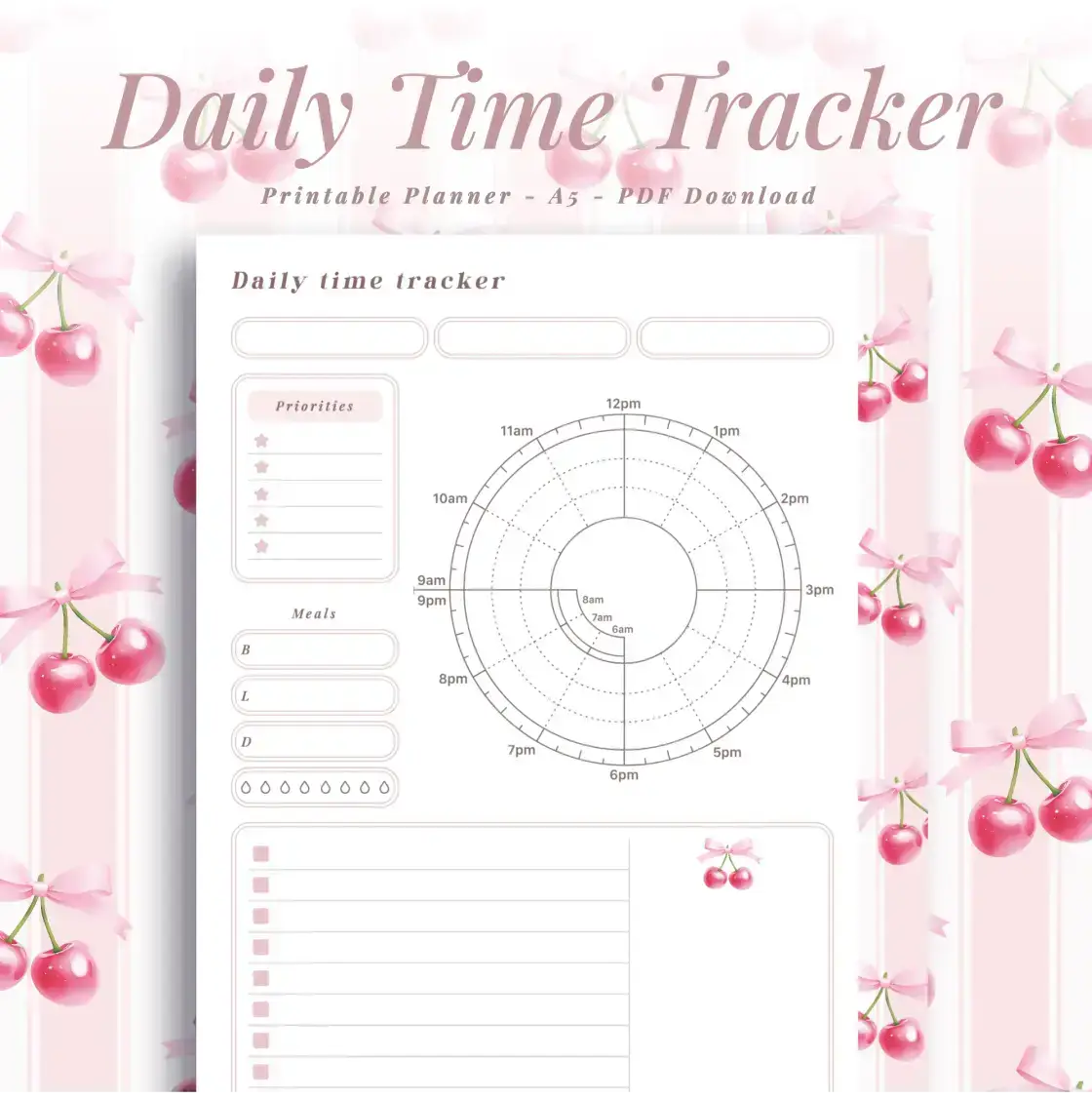 Daily Time Tracker - Coquette - Planify Pro