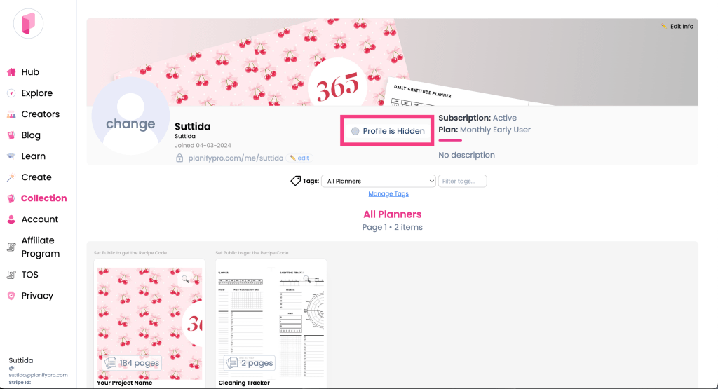How to Make Your Profile Public or Private - Planify Pro