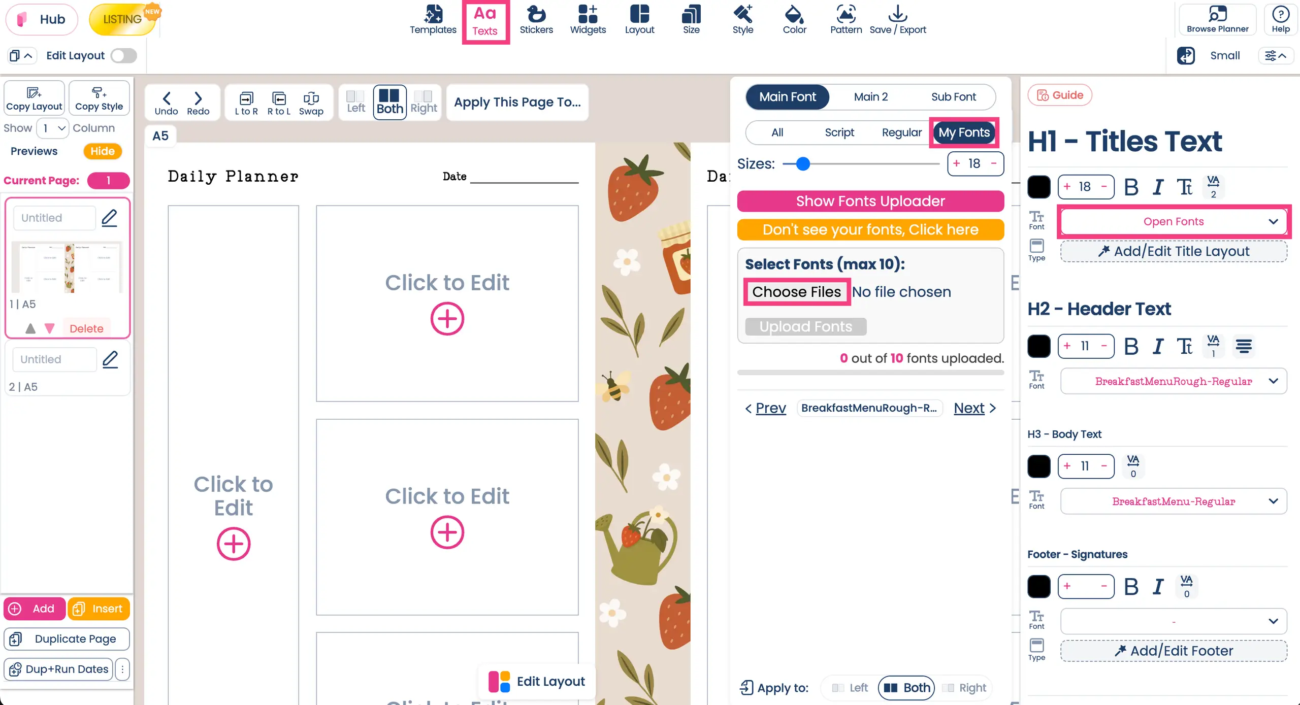 How to Upload Your Own Font - Planify Pro