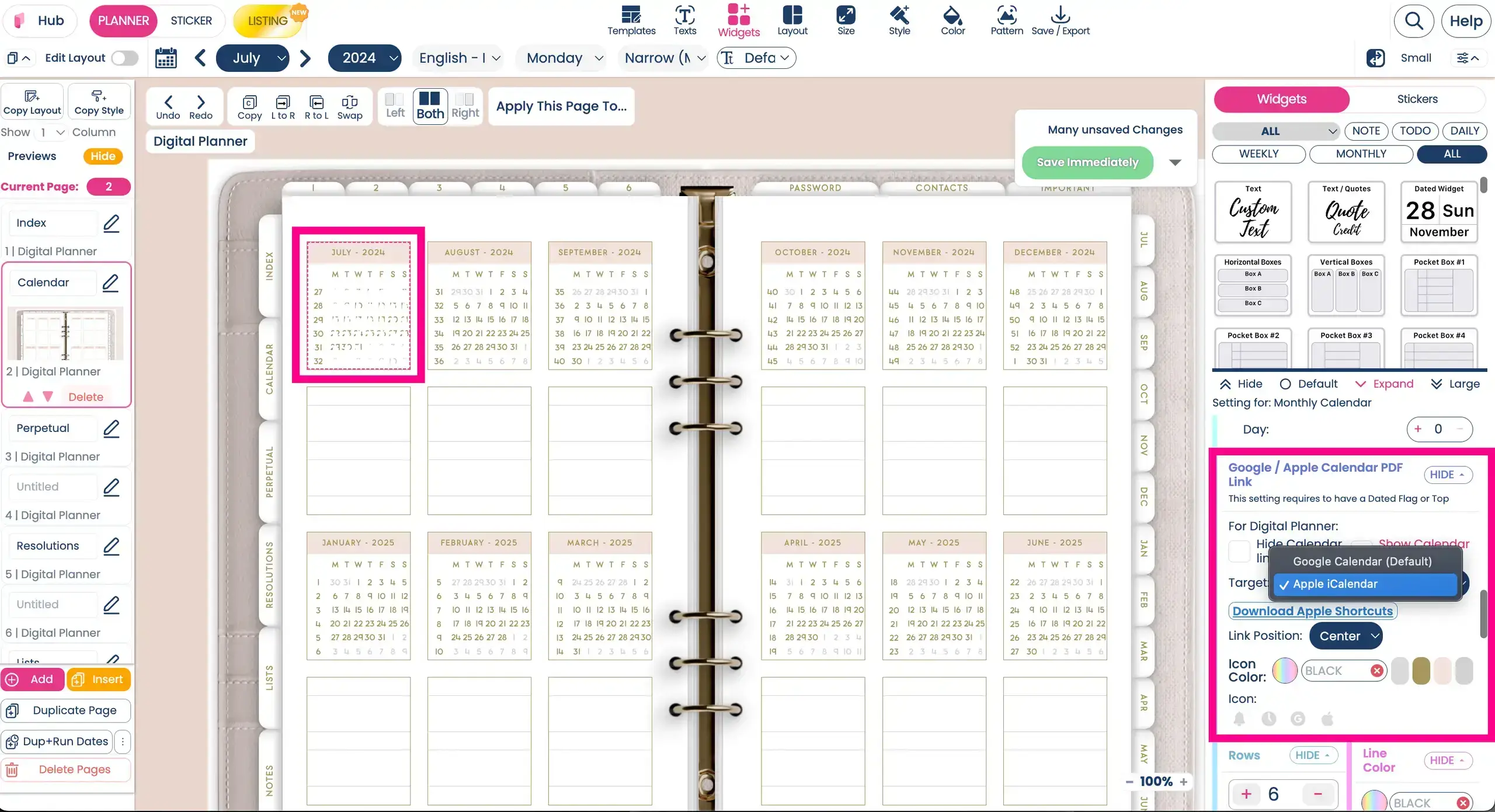 How to Add Google Links to Calendar Widget - Planify Pro