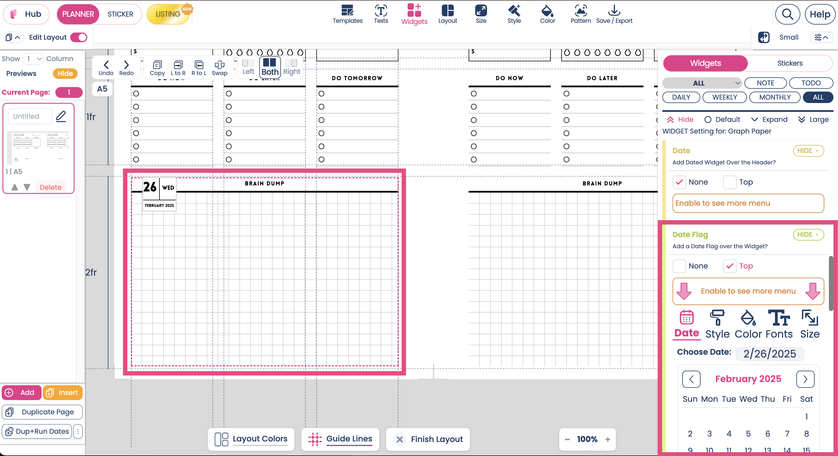 Add Date Flag on Widget - Planify Pro