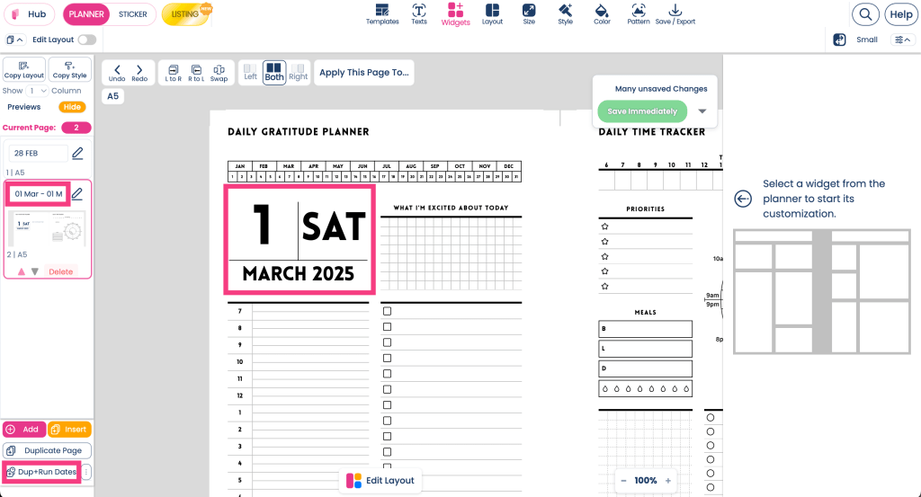 Duplicate a Page and Change Dates - Planify Pro