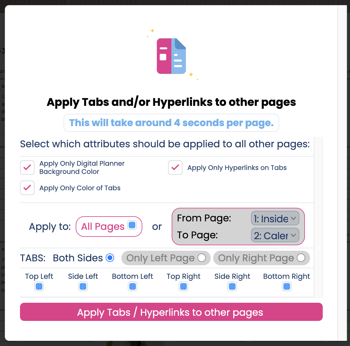 Apply Digital Planner Settings to All Pages - Planify Pro