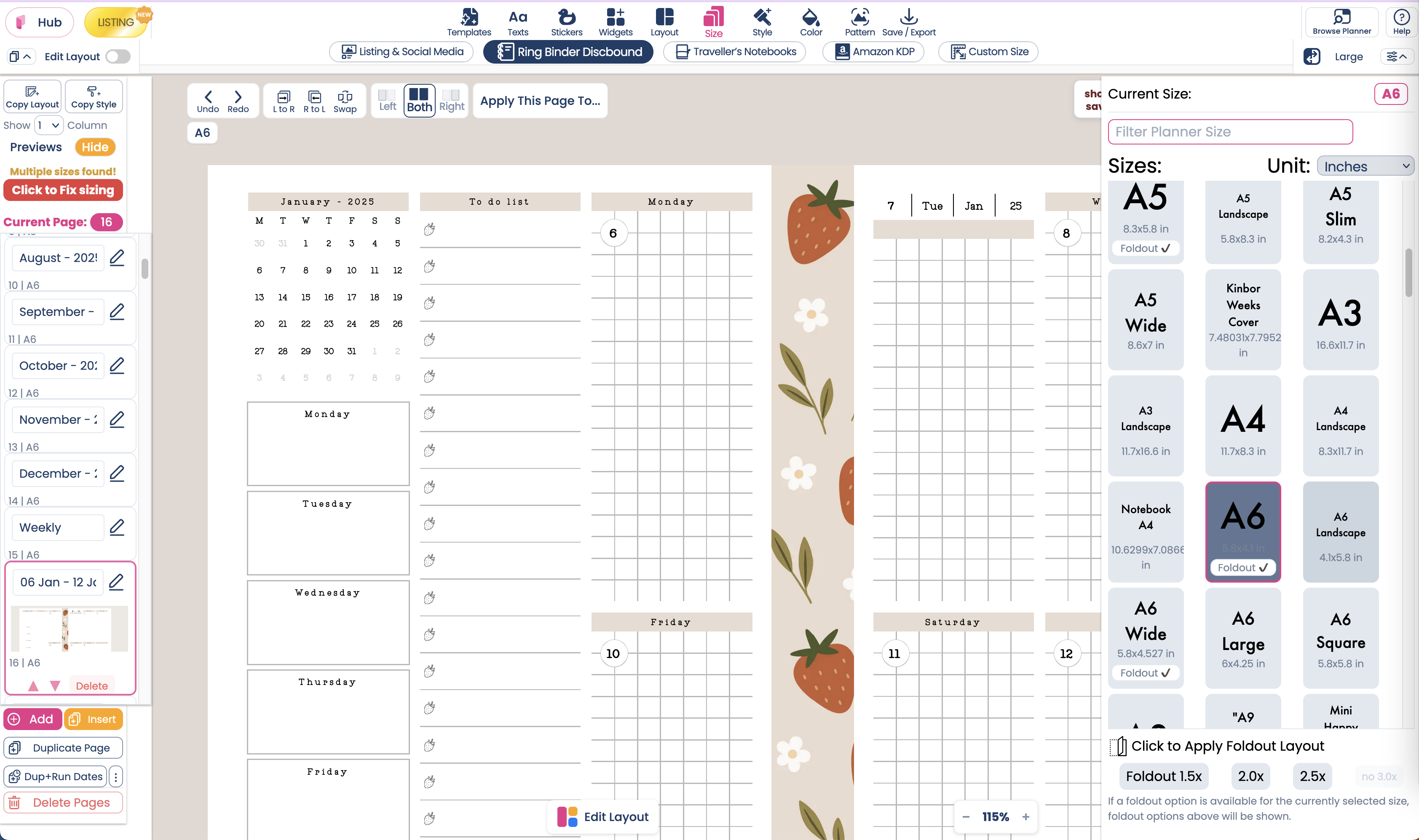 How to Resize a Page or Select a Planner Size - Planify Pro