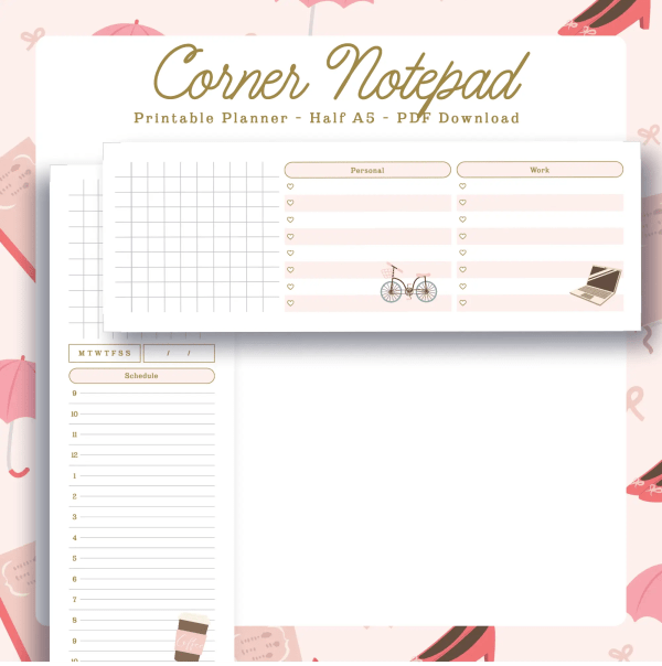 Corner Notepad - Cafe Paris - Planify Pro