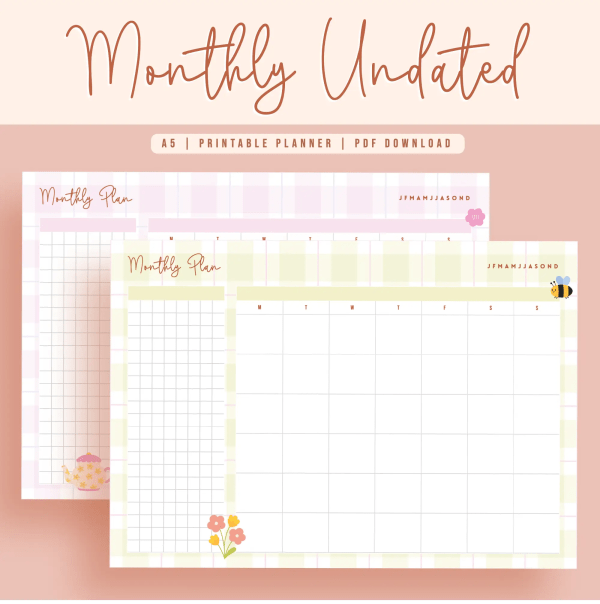 Monthly Undated - Blossom Time - Planify Pro