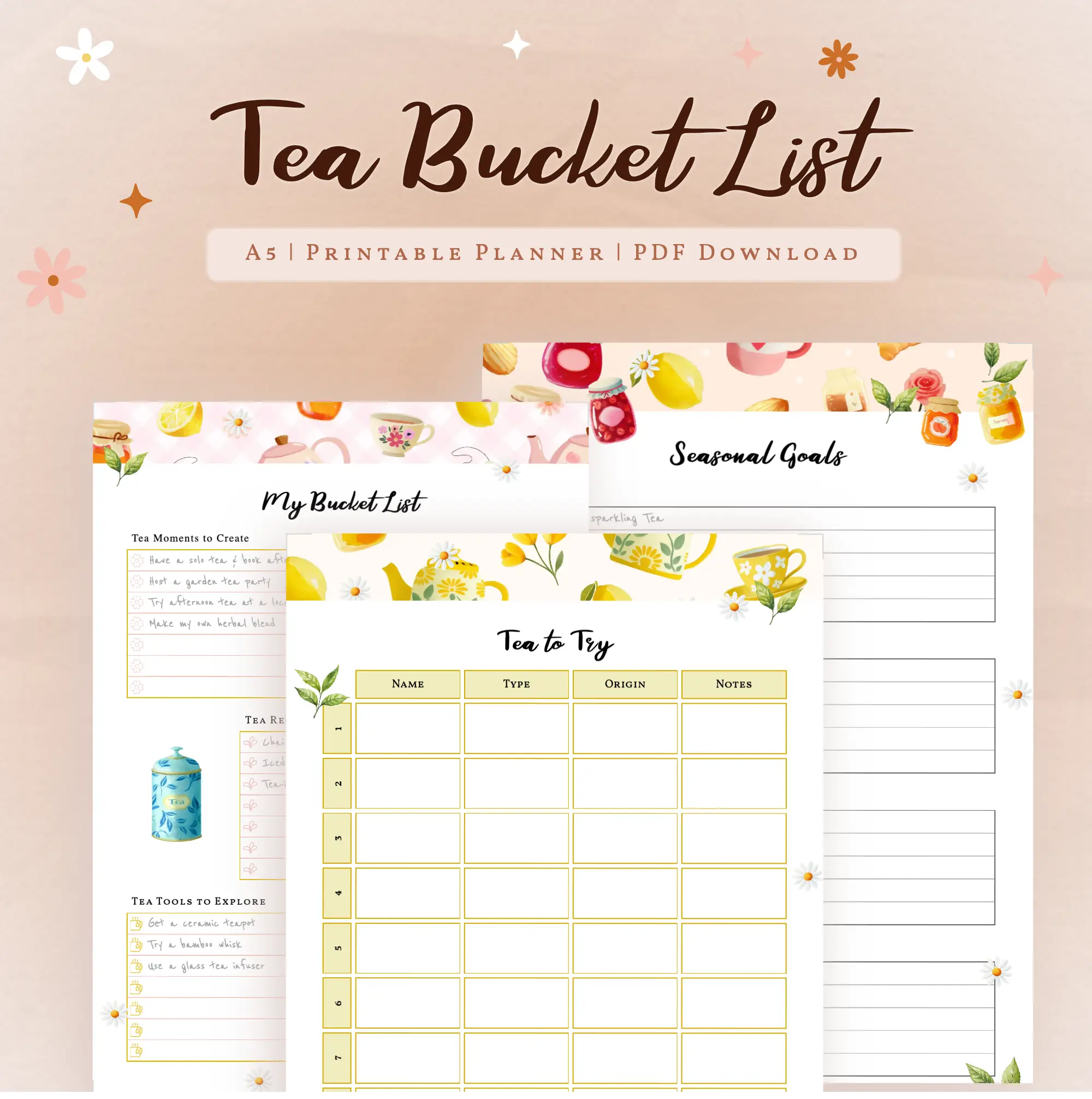 Bucket List - Tea time - Planify Pro