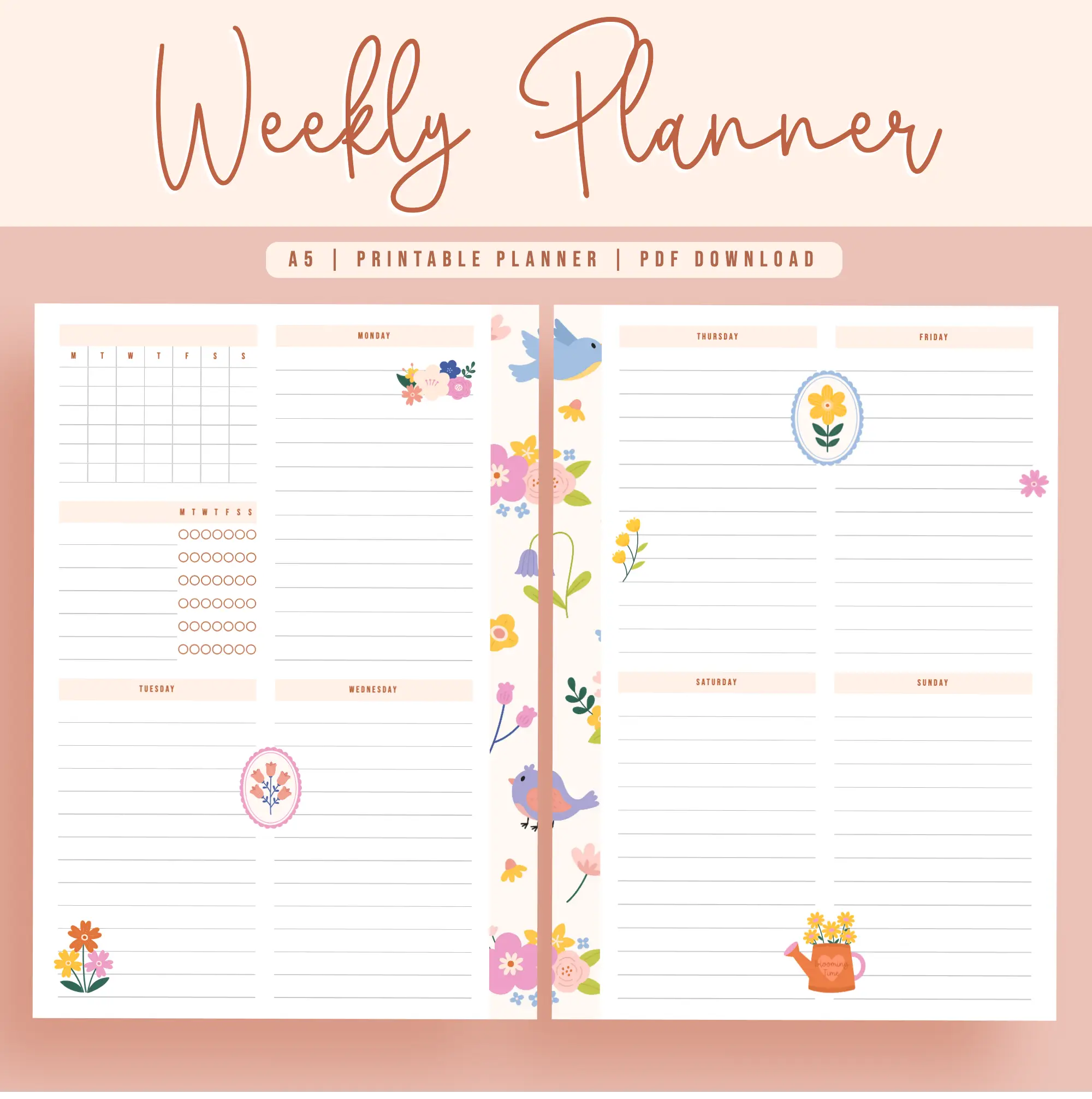 Weekly Planner - Blossom Time - Planify Pro