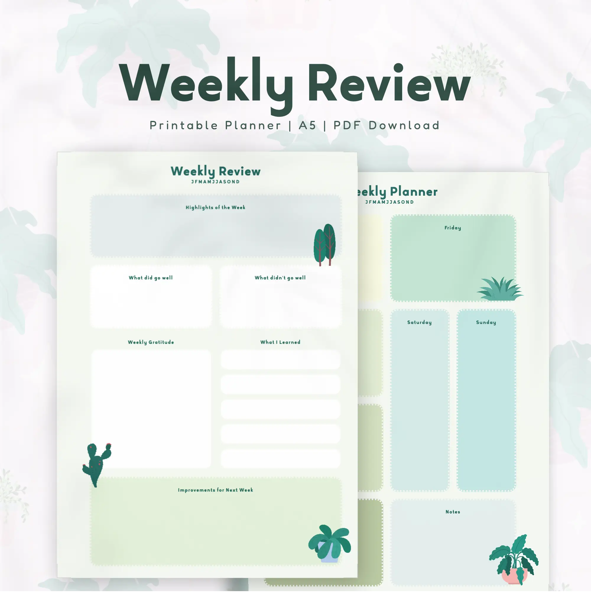 Weekly Review - Botanical Greenhouse - Planify Pro