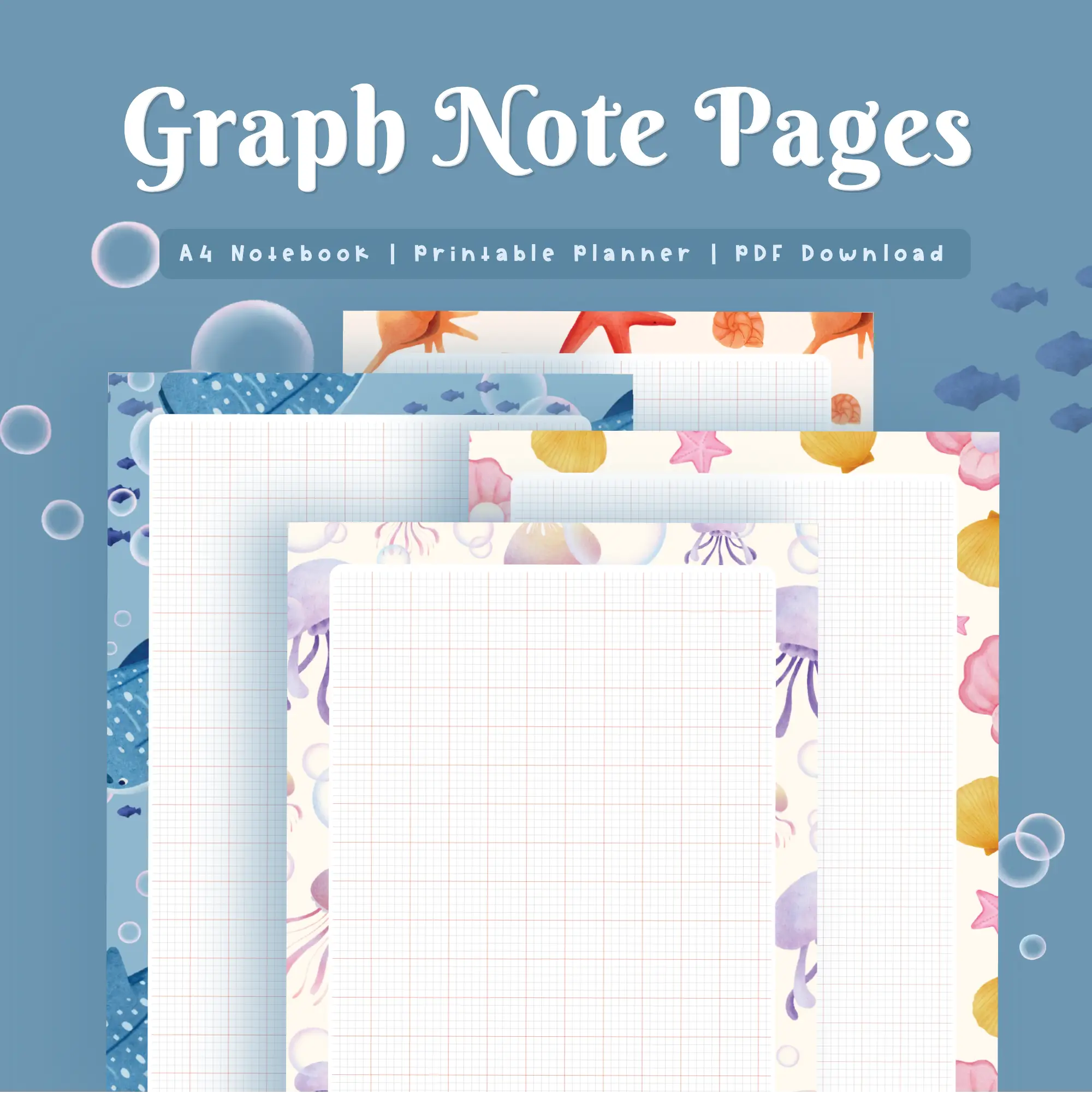 Graph Note Pages - Under The Sea - Planify Pro