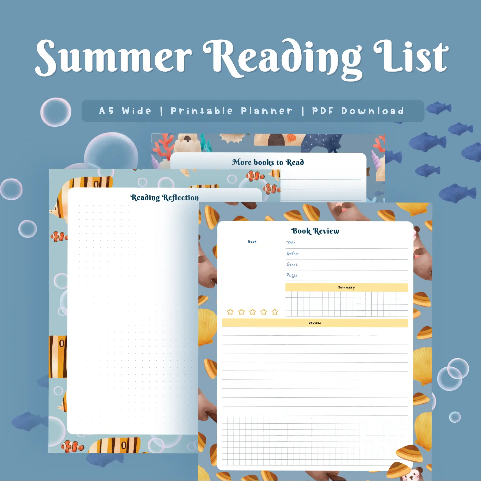 Summer Reading List - Under The Sea - Planify Pro